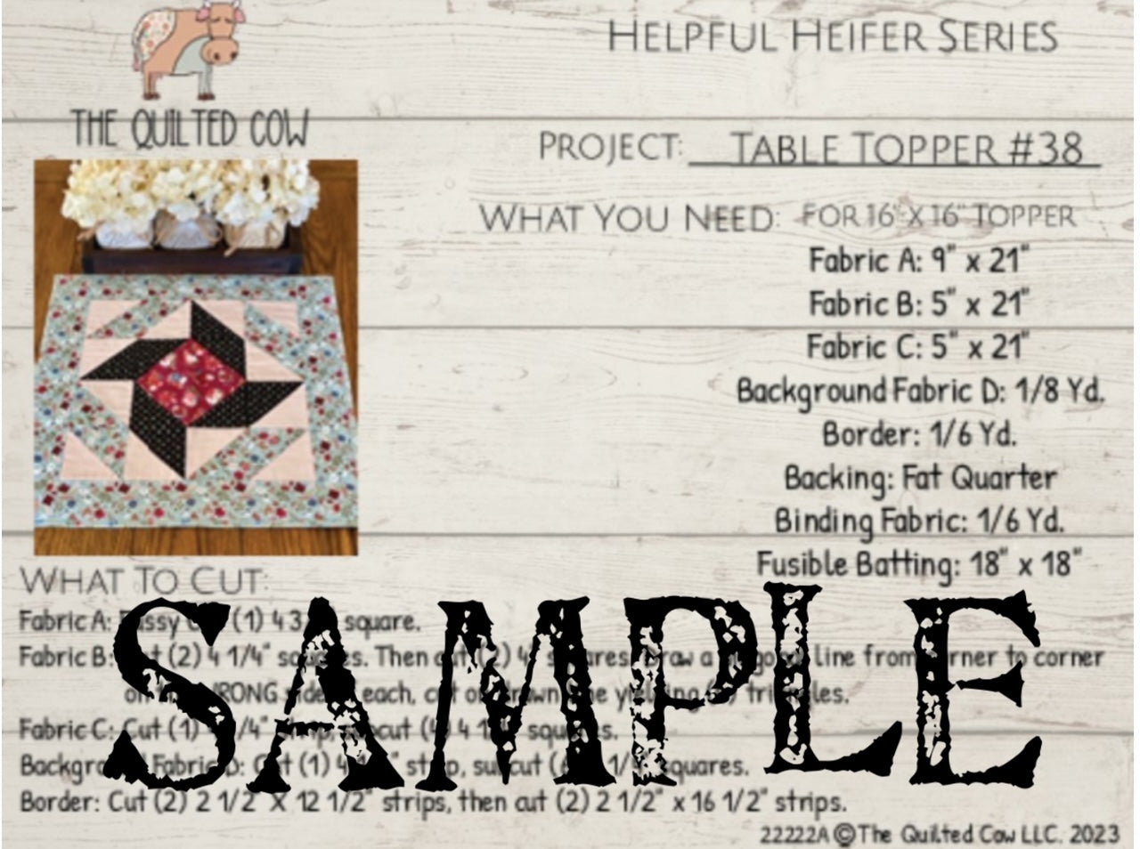Helpful Heifer Table Topper #38 – The Quilted Cow